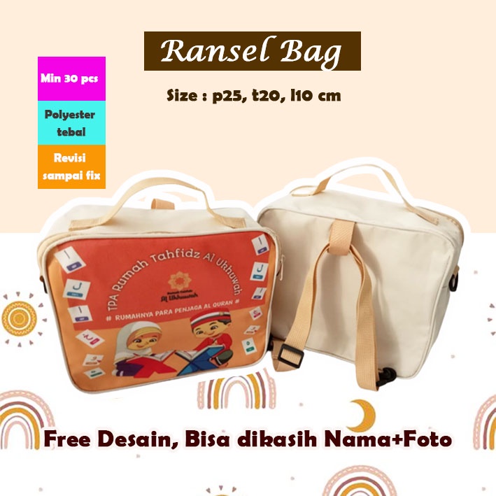 Jual TAS RANSEL SEKOLAH, Souvenir hadiah Tas Sekolah Madrasah TK/SD ...