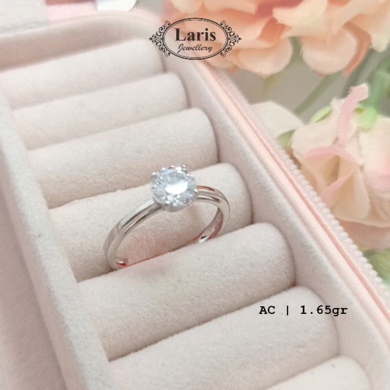 Jual Cincin Putih Solitire 17K | Shopee Indonesia
