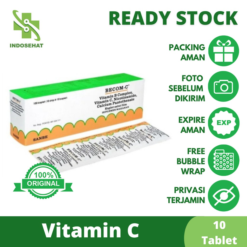 Jual BECOM C Per Strip 10 Tablet | Shopee Indonesia