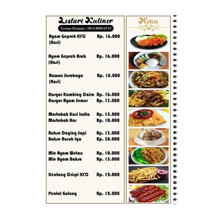 Jual (isi 2 lembar bolak balik uk A4) daftar menu buku menu buku ...