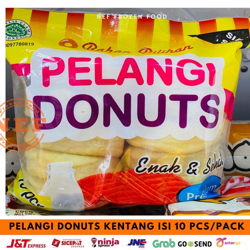 Jual Pelangi Donat Besar isi 10 / Donat Kentang / Frozen Food / Kentang ...