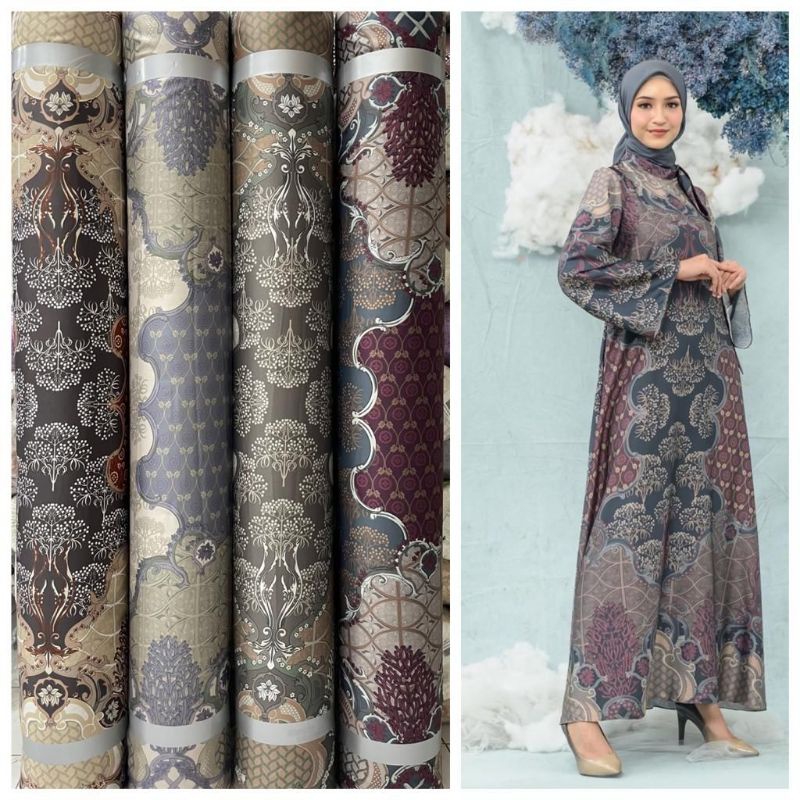 Jual kain silk | kain meteran murah | motif Clarissa | bakal kain ...