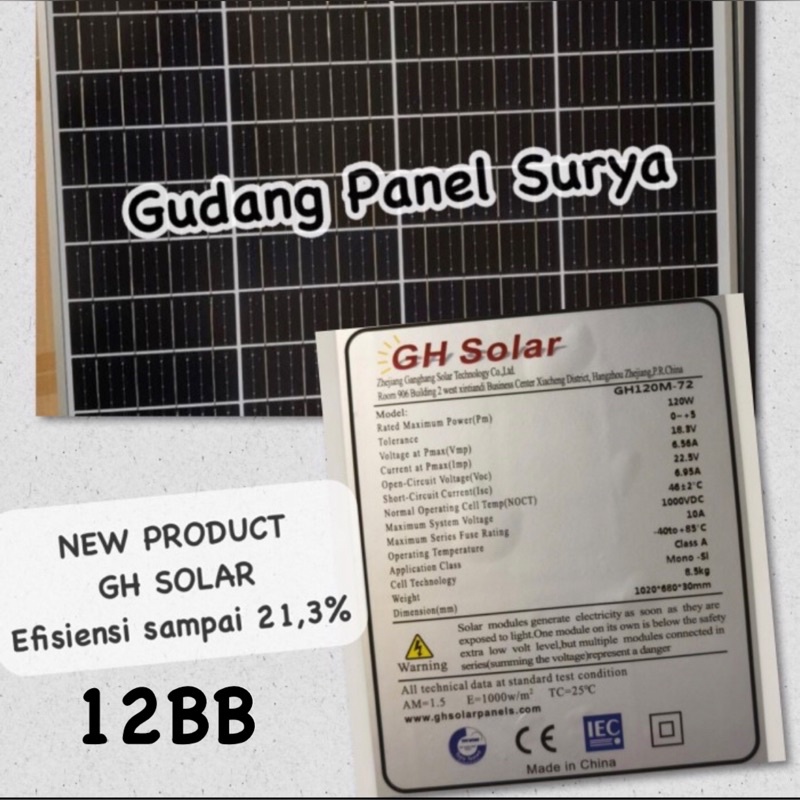 Jual Solar Panel Surya Solarcell GH Solar 120WP MONO 120 wp ...