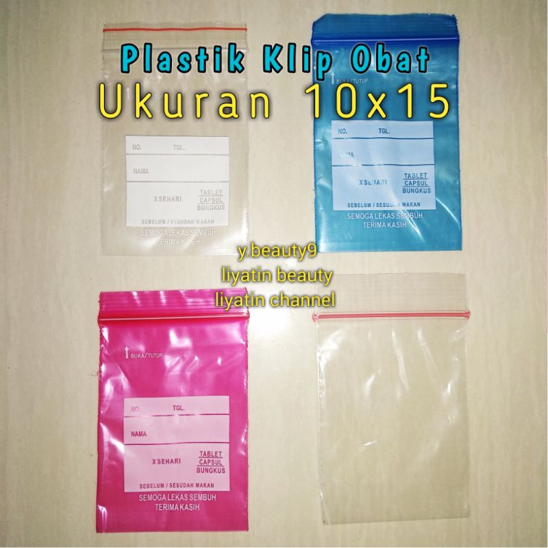 Jual Plastik Obat Ukuran 10x15 Plastik Klip Obat 15x10 Pack isi 100 Pcs ...