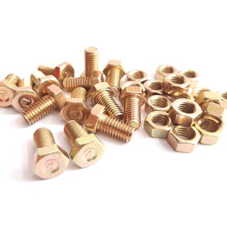 Mur Baut Kuning Besi Siku Lubang M8x15 (per 10pcs) | Shopee Indonesia