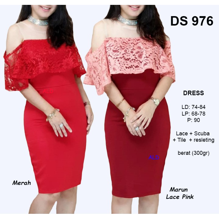 Jual DS976 Wilona Series - ALdera Dress Scuba Sepan Sabrina | Shopee Indonesia