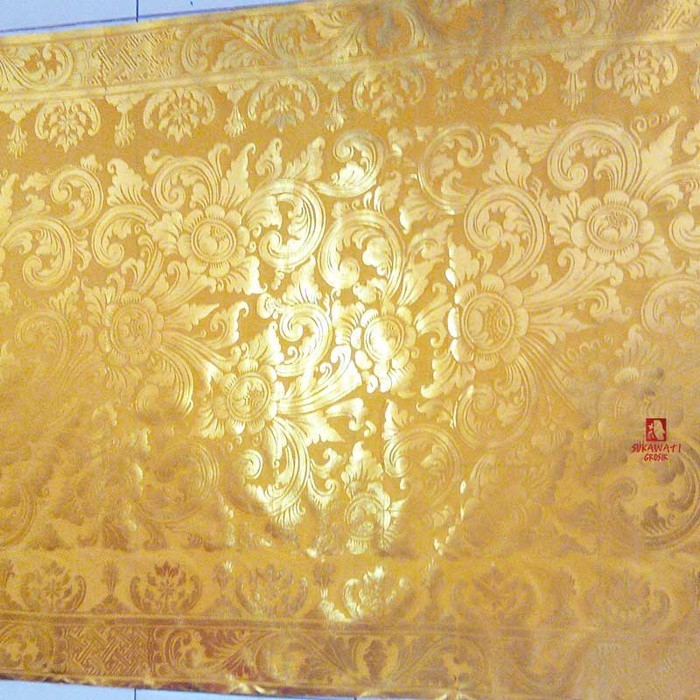 Jual Kain Dekorasi Prada Bali Motif Ukiran Patra Kuning | Shopee Indonesia