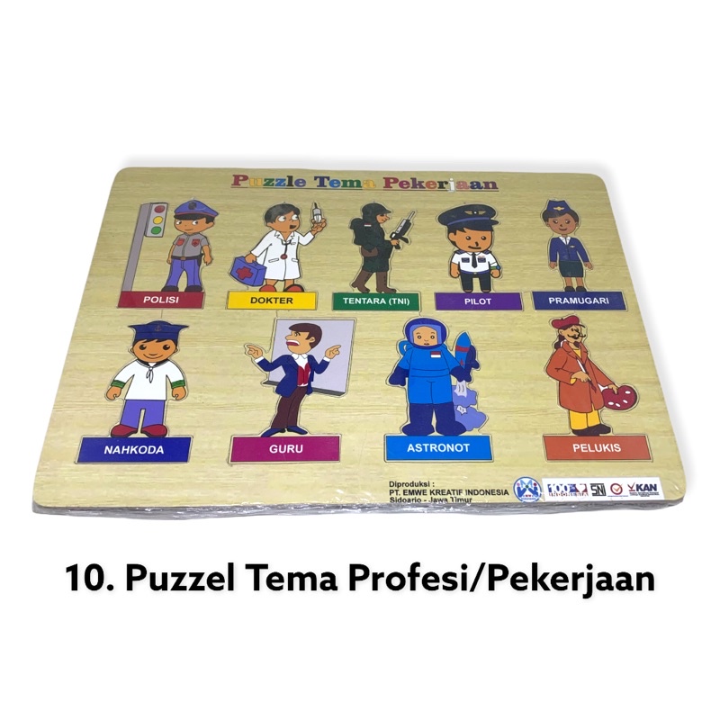 Jual Mainan Edukasi Anak Puzzel Kayu Tema Profesi/Pekerjaan [Alat ...
