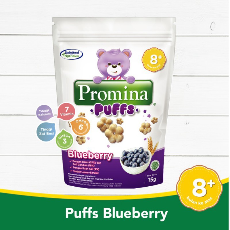 Jual Promina Baby Snack Puff Biskuit Bayi 8 bulan Blueberry 15gr ...