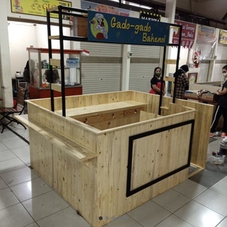 Jual Meja Booth Stand Jualan makanan minuman kayu Jati Belanda meja ...