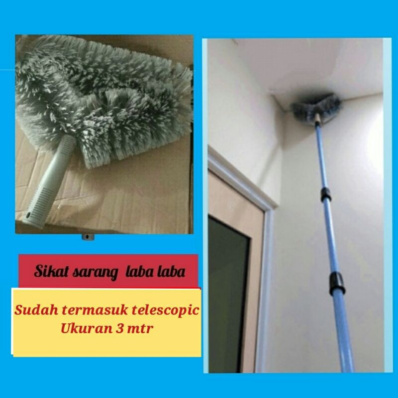 Jual tongkat telescopic dan sapu sawang alat pembersih sarang laba laba ...
