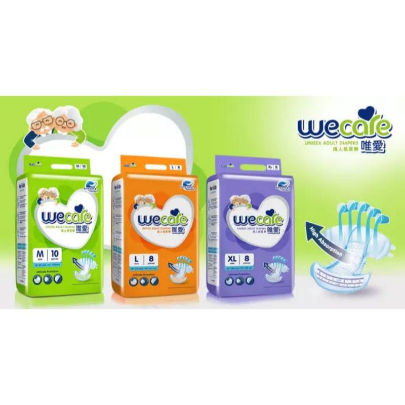 Jual WECARE WE CARE Adult Diaper Tape M10 / L8 / XL8 (Popok Dewasa Tipe Perekat) | Shopee Indonesia