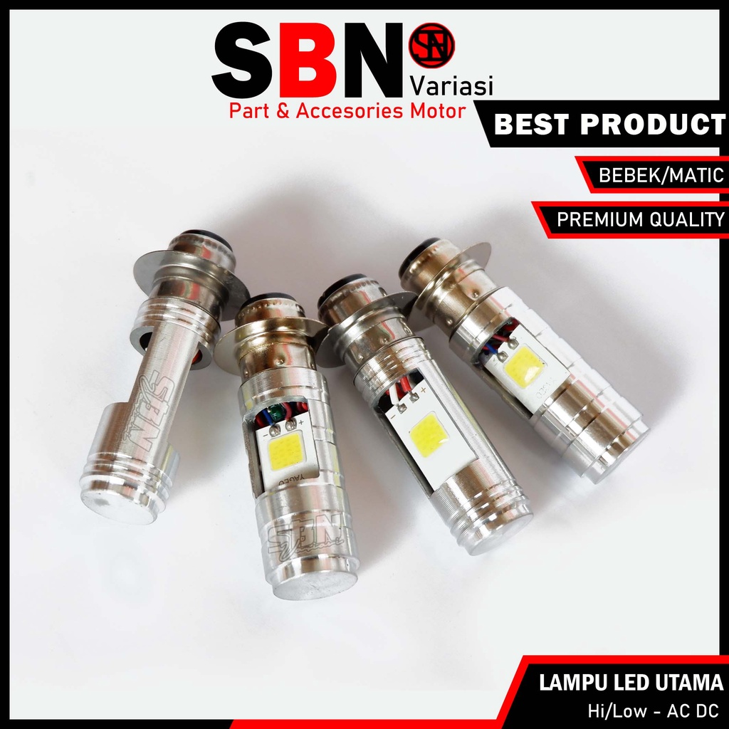 Jual Led H6 AC DC / Lampu Utama Bebek Matic / Bohlam Depan Warna Putih ...