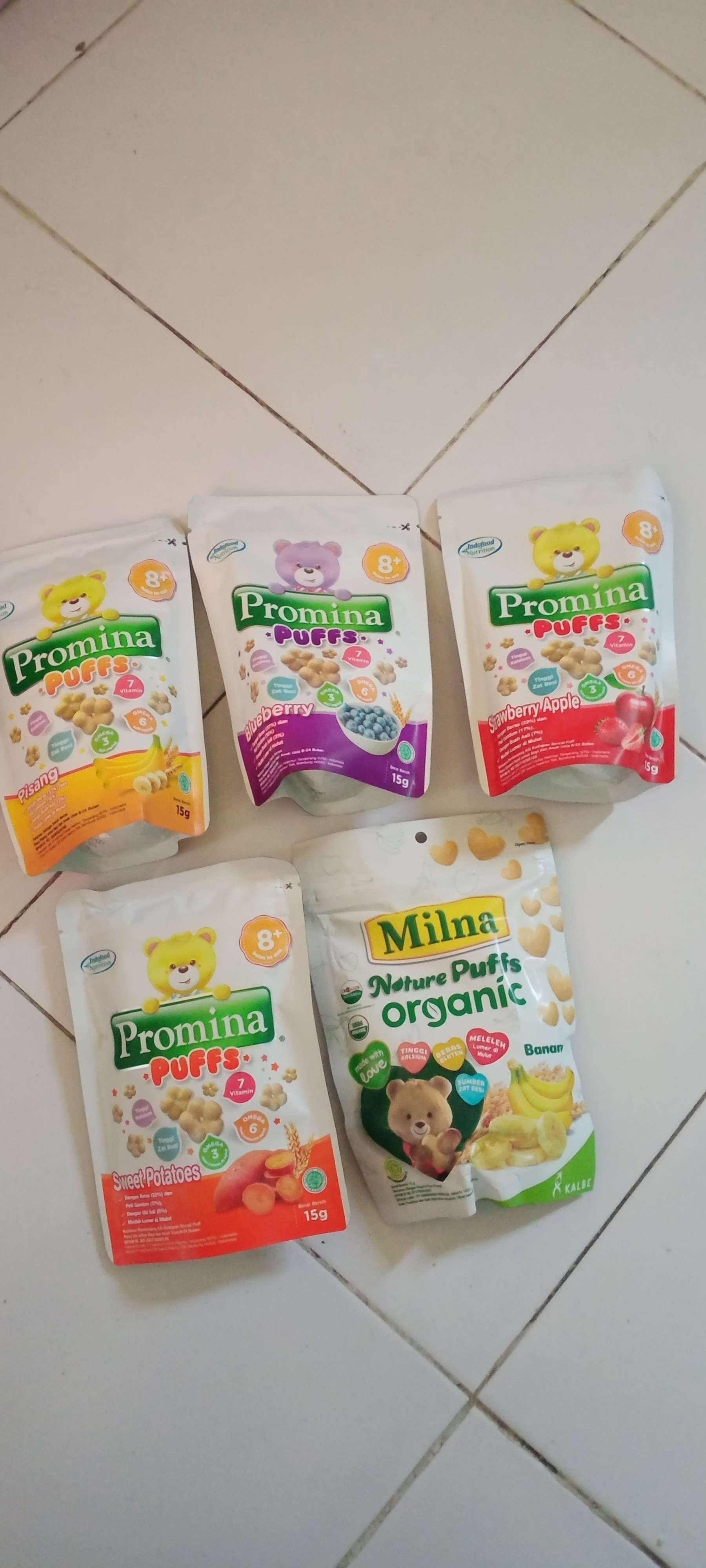MILNA Nature Puff Organic 15gr (ada 3 varian) / Milna Puffs Organic ...