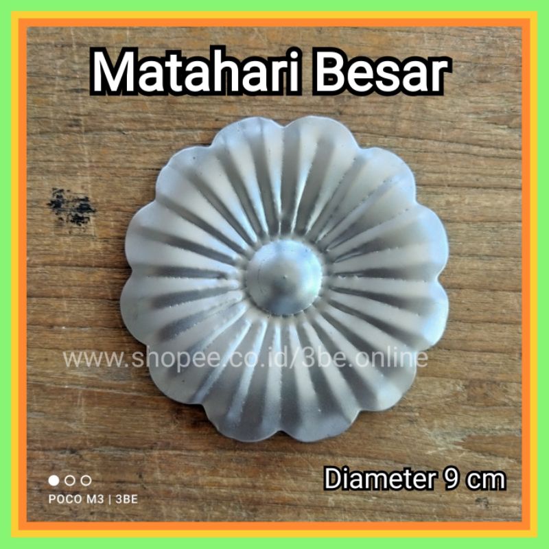 Jual Bunga matahari besar diameter 90mm besi plat hiasan ornamen tralis ...