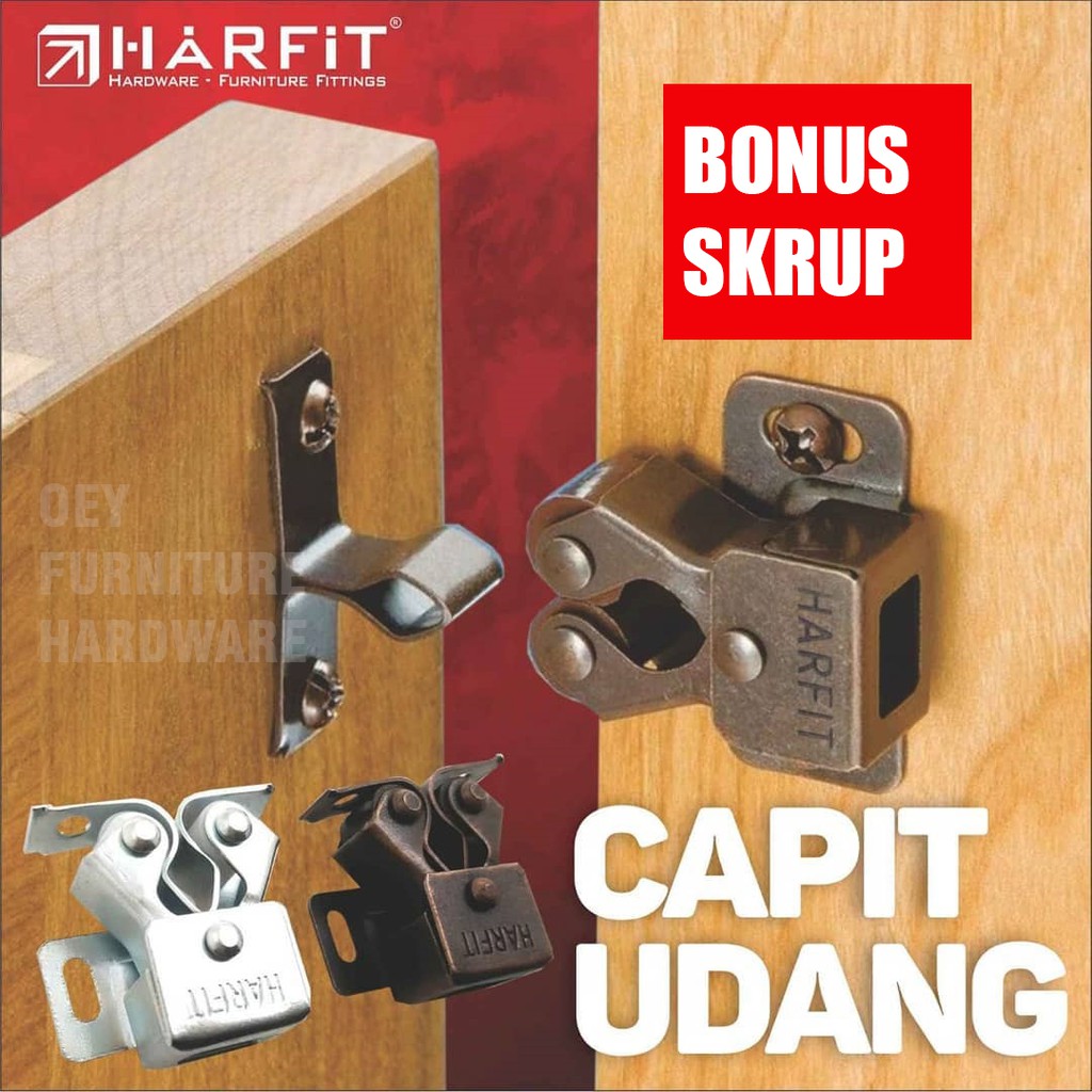 Jual HARFIT KECES CAPIT UDANG PINTU KAYU - BONUS SKRUP | Shopee Indonesia