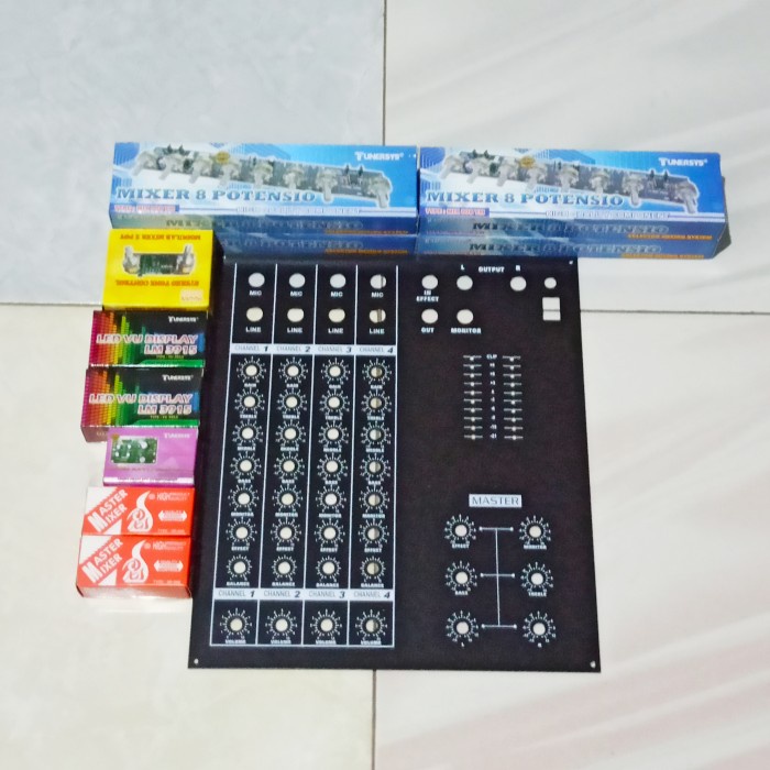 Jual Paket Siap Rakit Kit Mixer dan Panel Atas 8 Potensio 4 Channel | Shopee Indonesia