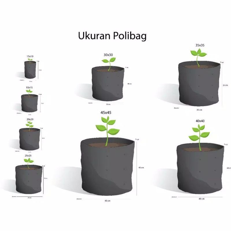 Jual Polybag Plastik Hitam Tanaman 30 x 30 cm - Satuan - Polibag Pot ...
