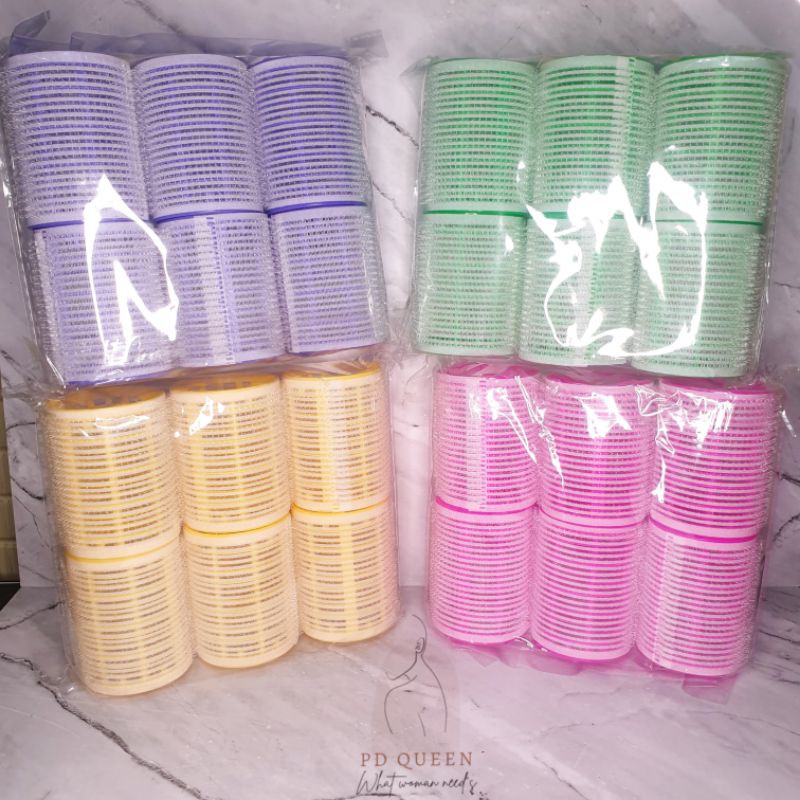 Roll Rambut Ukuran 4.5cm BESAR ISI (6 Pcs)/ Gulungan Rambut / Rollan ...