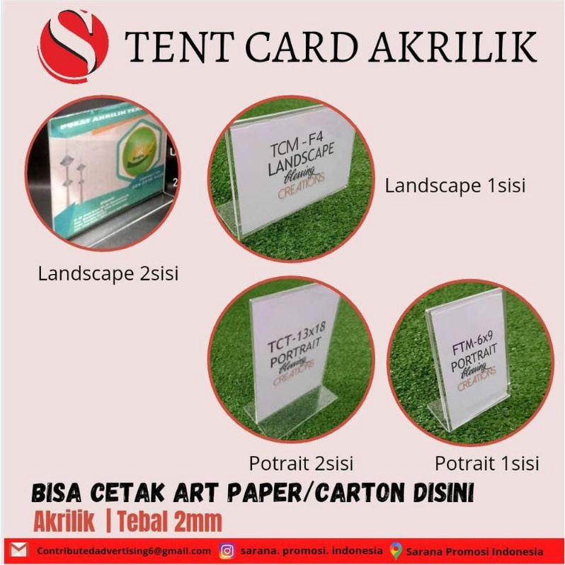 Jual Akrilik A4 / Tend Card A4 / Tend Holder A4 / Tend Card Acrylic A4 ...