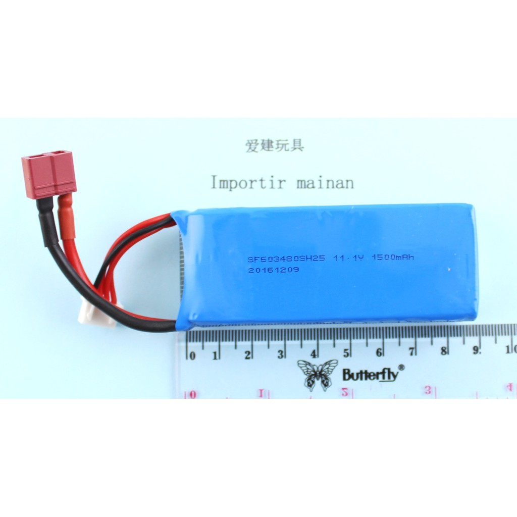 Jual Lipo Battery 3s 11.1V 1500mAH Soket Dean T For WLtoys Heli V950 Rc Boat FT012 Baterai Lipo ...