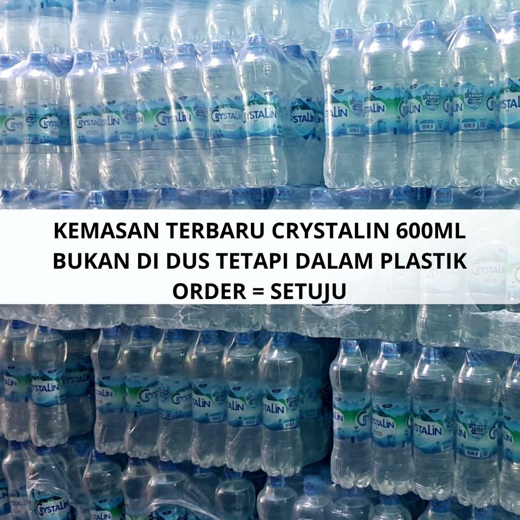 Jual Crystalline Air Mineral 600ml x 24 Botol (KHUSUS SAMEDAY INSTANT) | Shopee Indonesia