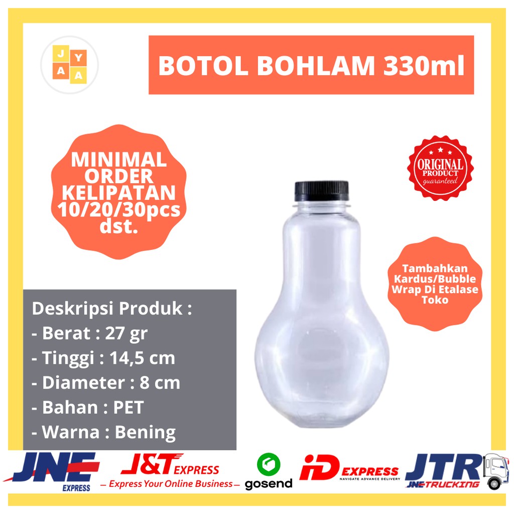 Jual Botol Plastik Bohlam 330 ML | Shopee Indonesia