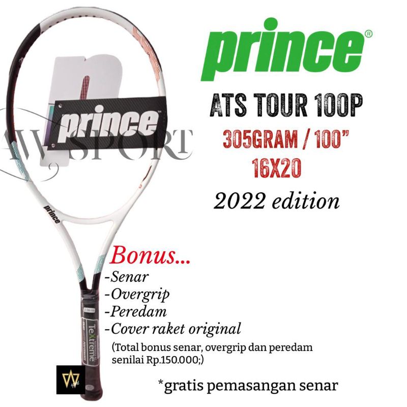 Jual Raket Tenis Prince ATS TOUR 100P 305g Original / Tennis Racket ...