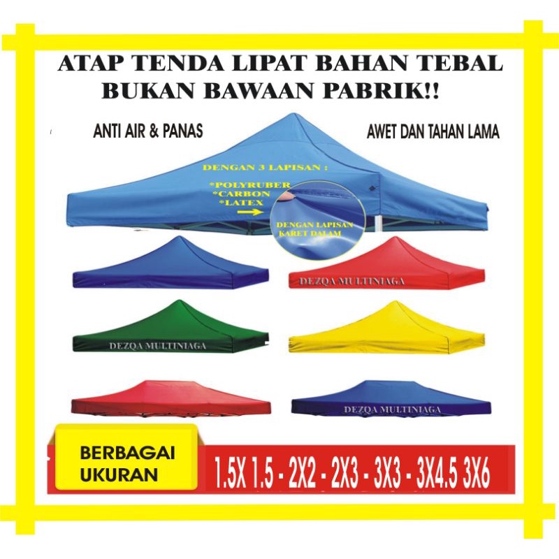 Jual Kain/terpal/Atap Tenda lipat 1x1 2x2 2x3 3x3 3x4 3x6 Indonesia ...