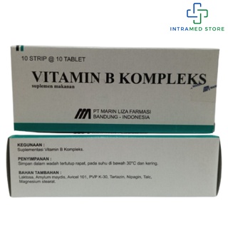 Jual Vitamin B Kompleks Box isi 100 Tablet - Suplementasi Vitamin B Kompleks - MARIN | Shopee ...