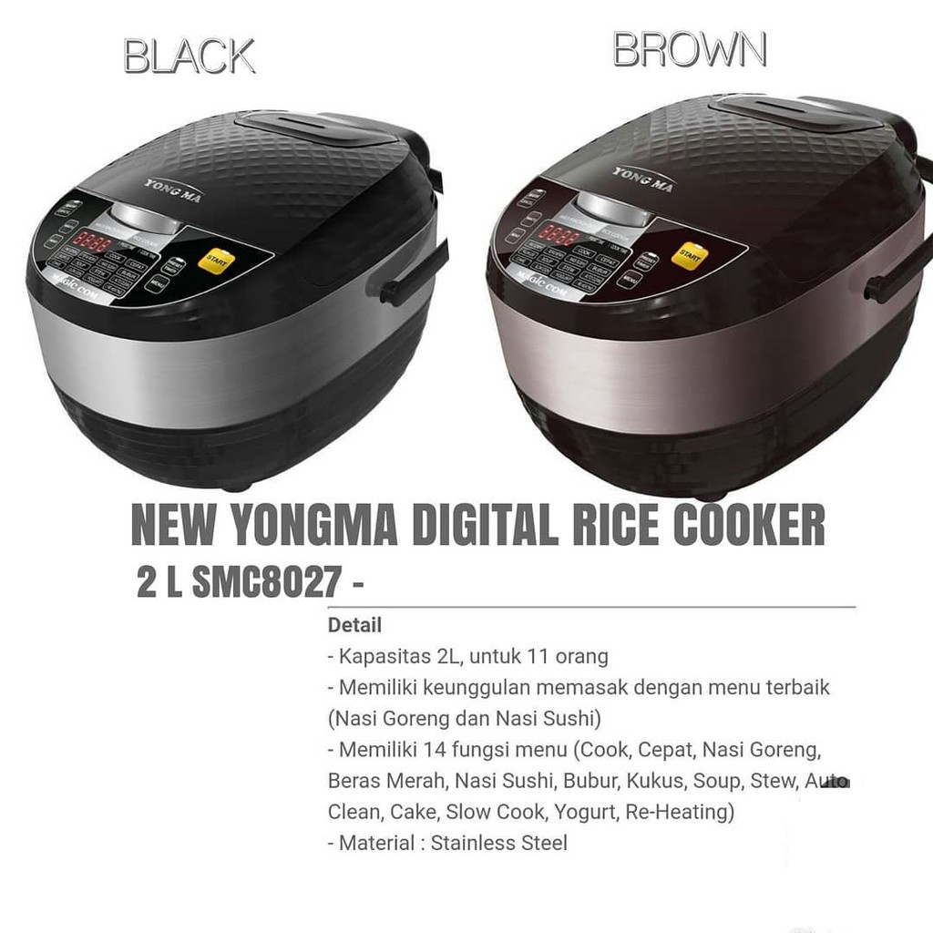 YONG MA Digital Magic Com PREMIUM STAINLESS 2 Liter - SMC8027 | Shopee ...