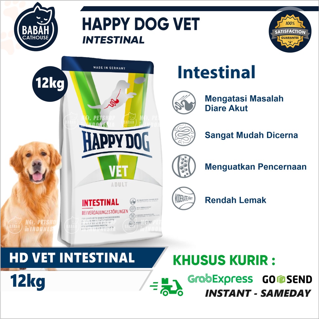 Jual HAPPY DOG VET INTESTINAL 12KG KURIR INSTANT SAMEDAY Makanan Anjing ...