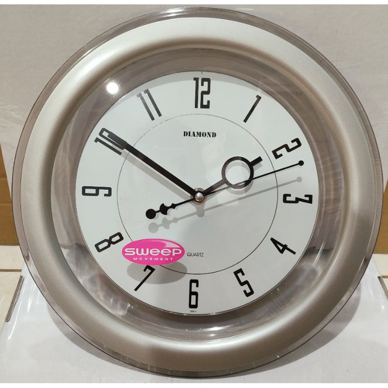 Jual jam dinding transparan diamond 204T sweep super silent | Shopee ...