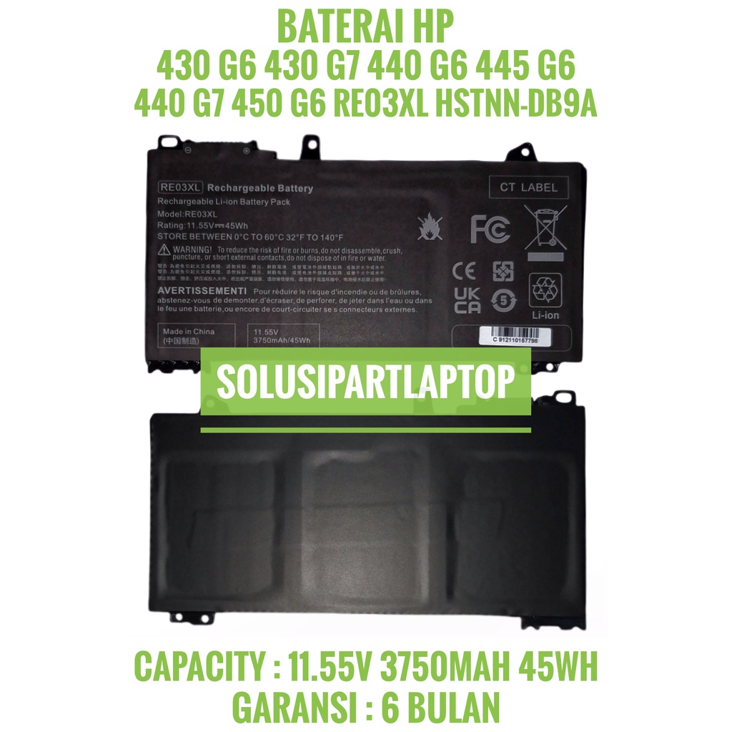 Jual Baterai HP ProBook 430 G6 430 G7 440 G6 445 G6 440 G7 450 G6 ...