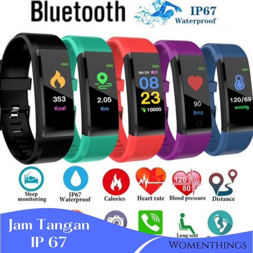 Jual Jam Tangan Smartwatch IP67 Smartband Sport Pengukur Tekanan Darah ...