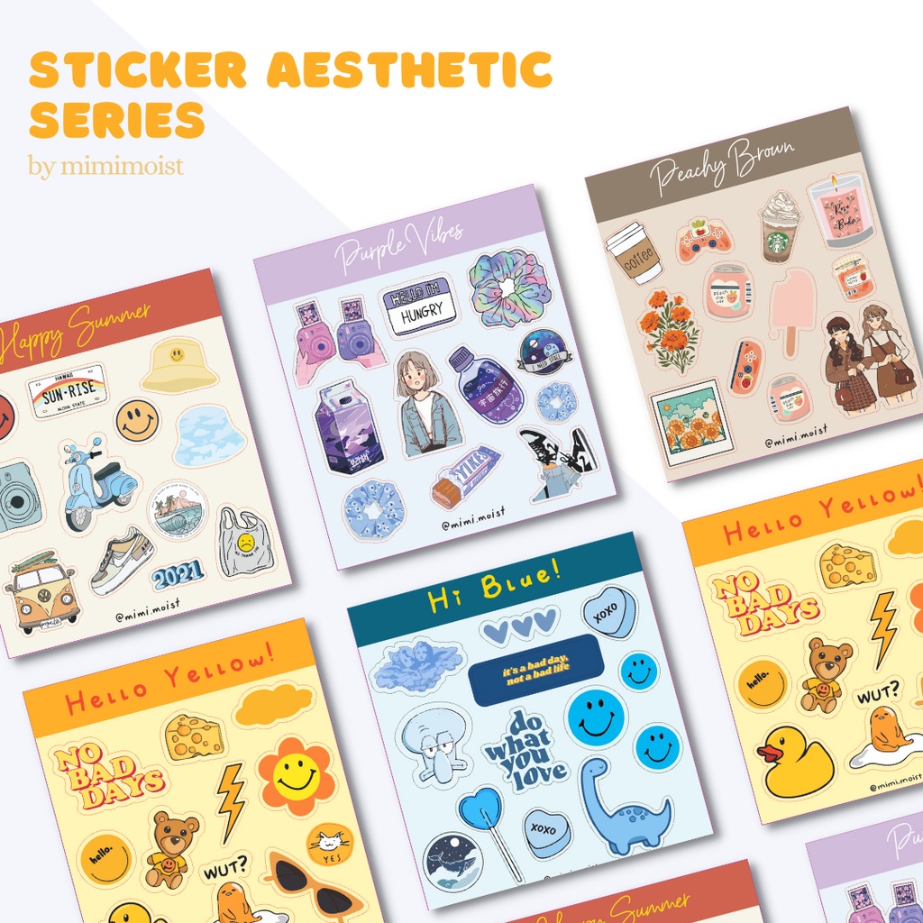 Jual sticker aesthetic tumblr series untuk journaling scrapbook - mimimoist | Shopee Indonesia