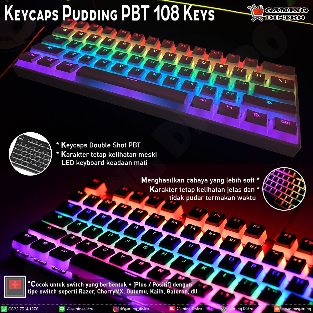 Keycaps Pudding 108 Keys for Mechanical Keyboard - Keycaps Pudding 108 ...