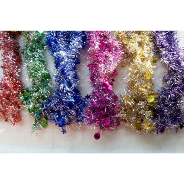 Jual Slinger / garland / rumbai natal kombinasi bulat-star (panjang 1 ...