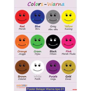 Jual Poster Belajar Mengenal Warna Indonesia|Shopee Indonesia