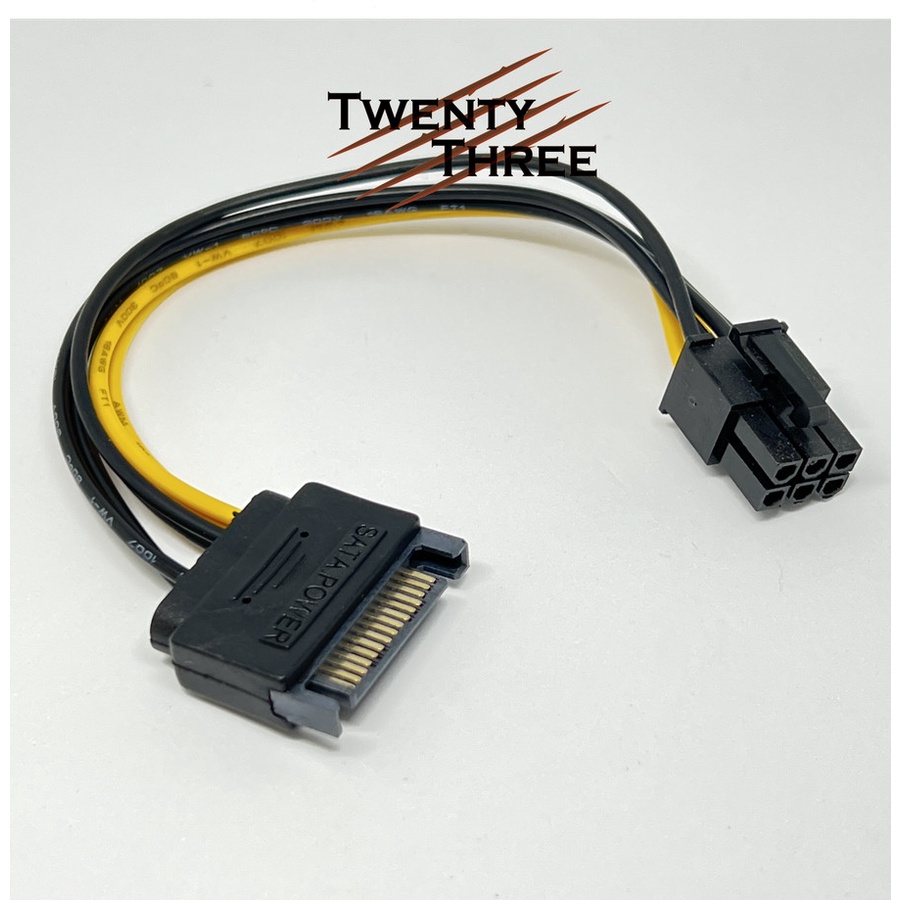 Jual Kabel Power 6 pin to SATA Converter Adapter VGA Cable | Shopee ...