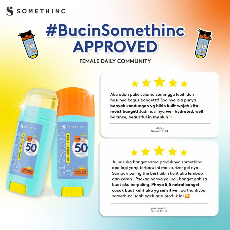 Jual Somethinc Glowing Up Sunscreen Stick SPF 50++ PA ++++ | Shopee Indonesia