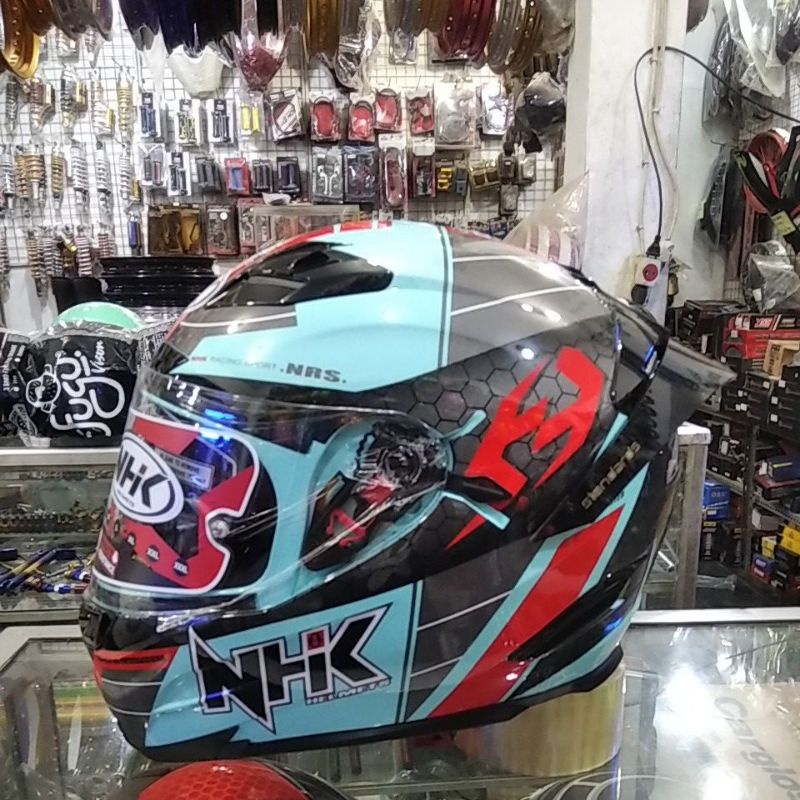 Jual HELM NHK RX9 NAVY LIGHT TOSCA RED DOBEL VISOR PAKET SPOILER ...