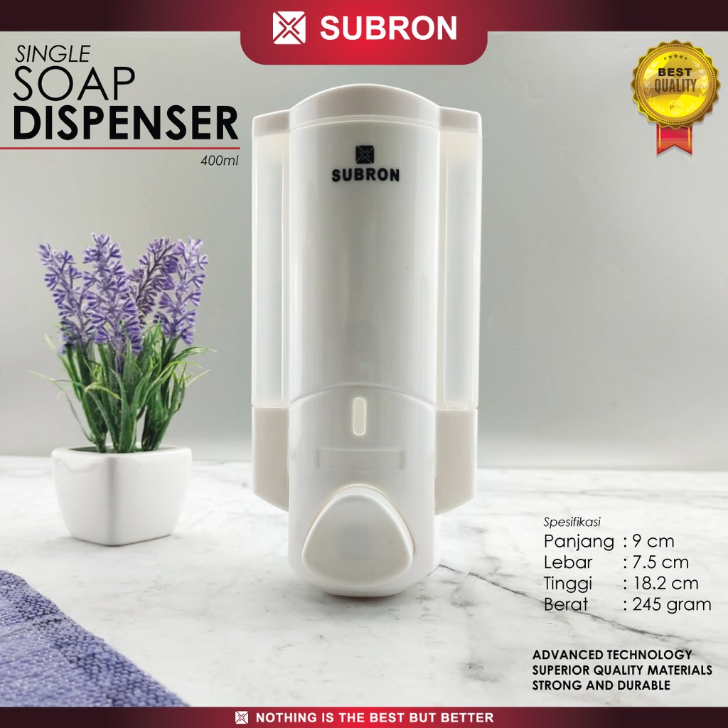 Jual SUBRON Soap Dispenser Single Tempat Sabun Cair Plastik Tebal 400ml ...