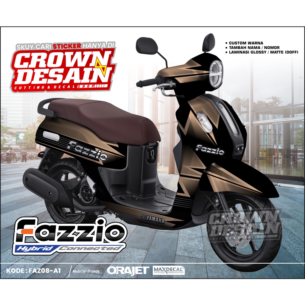 Jual Decal FAZZIO Sticker Fullbody YAMAHA FAZZIO HYBRID 2022 Brown ...