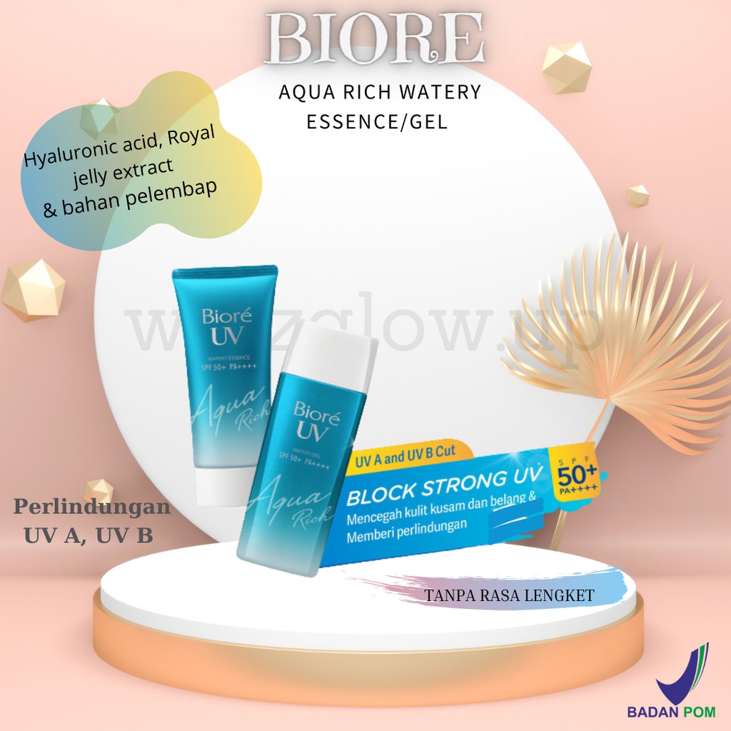 Jual Sunscreen Biore UV Aqua Rich Watery Essence sunscren biore Gel ...
