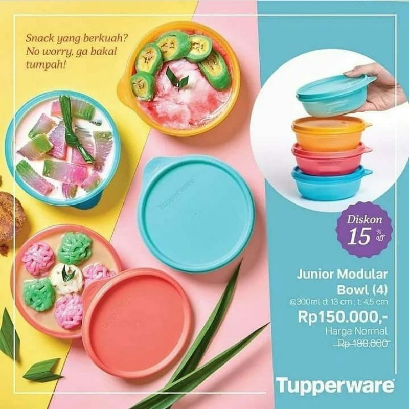 Jual Tupperware Junior Modular Bowl paket 3pc Indonesia|Shopee Indonesia