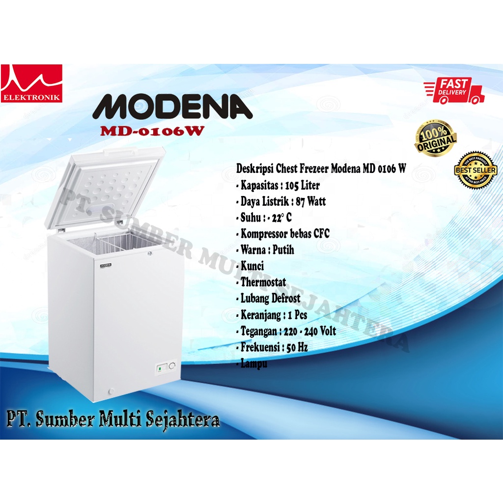 Jual Modena Md 106w chest freezer modena | Shopee Indonesia