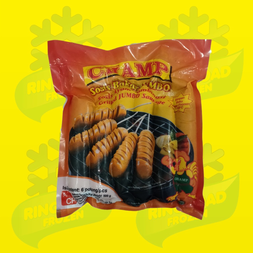 Jual CHAMP SOSIS BAKAR JUMBO 500 GR - SOSIS AYAM BAKAR | Shopee Indonesia