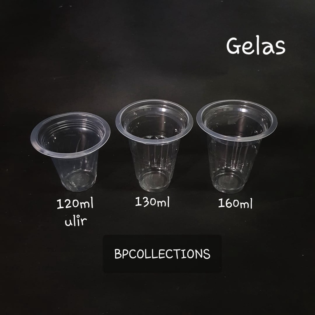 Jual 1 DUS 2000 Pcs GELAS PLASTIK BENING CUP 120ML 130ML 160ML 220ML
