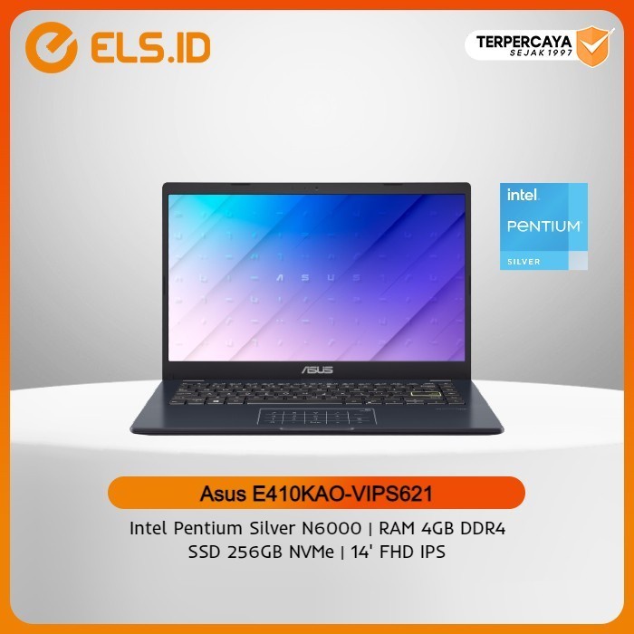 Jual Asus E410KAO-VIPS621 - Blue [Pentium N6000-4GB-SSD 256GB] | Shopee ...